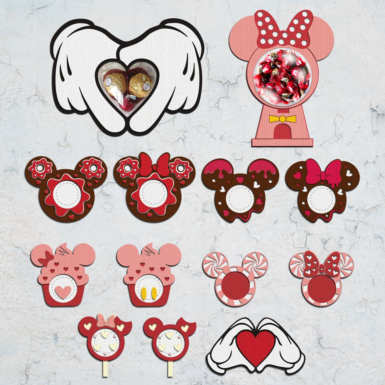 Valentine Mouse Head Sweet Candy Dome Svg, Valentine Food Candy ...