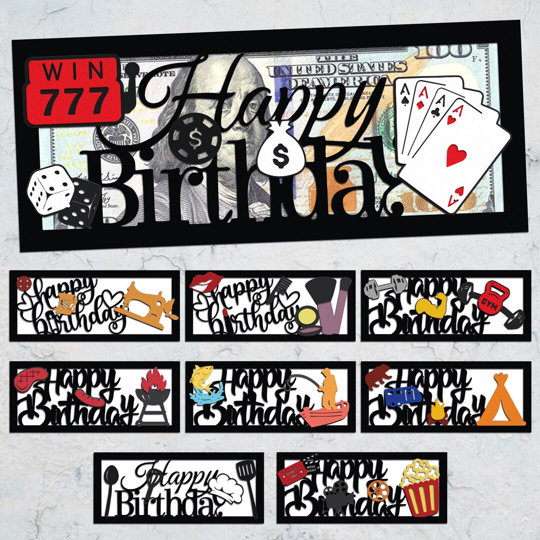 Money Envelope Happy Birthday Cut File Svg,birthday Party Money Holder ...