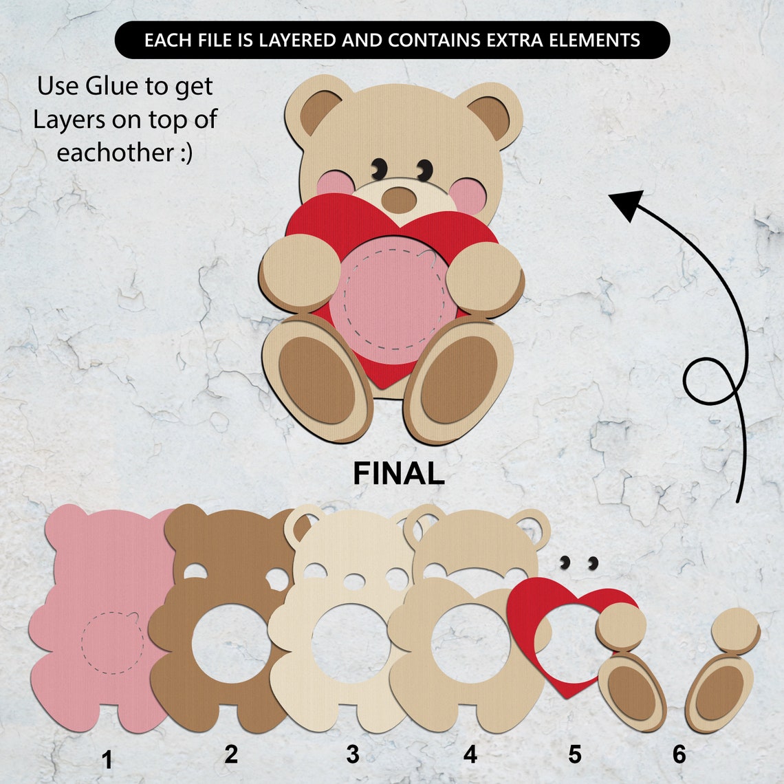 Cute Teddy Bear Candy Dome Svg, Valentine Bear Candy Ornament Svg ...