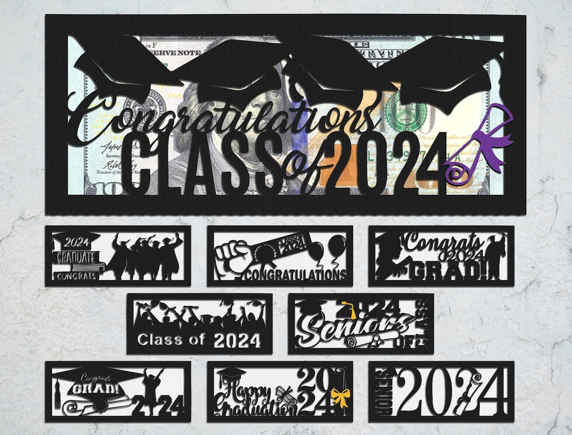 Graduation Money Envelope Class of 2024 Cut File Svg,graduation Card ...