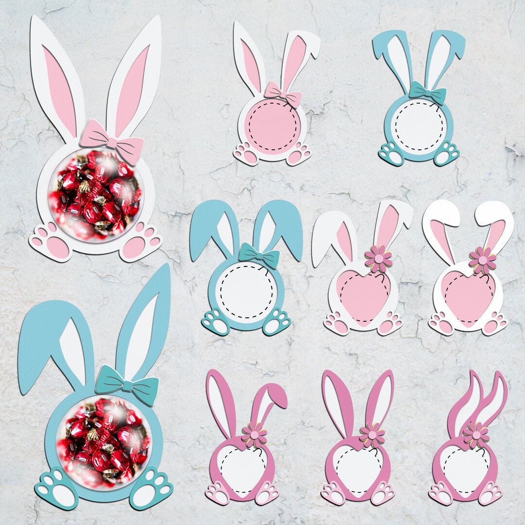 Bunny Easter Candy Dome Bundle Svg ,easter Sucker Holder Svg,cute Bunny ...