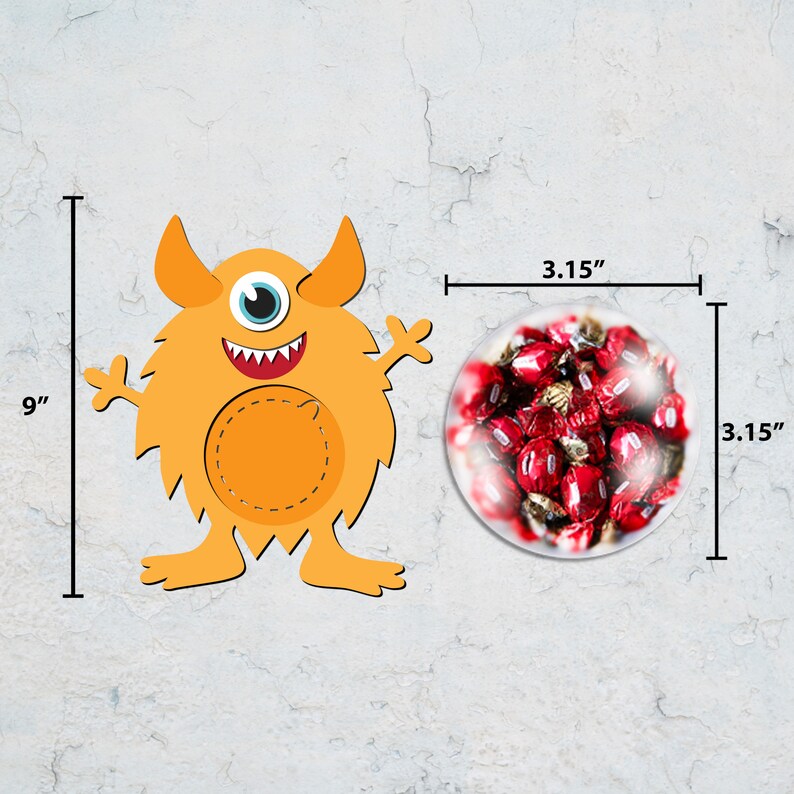 Cute Monster Candy Dome Svg, Monster Chocolate Holder Svg ,monster ...