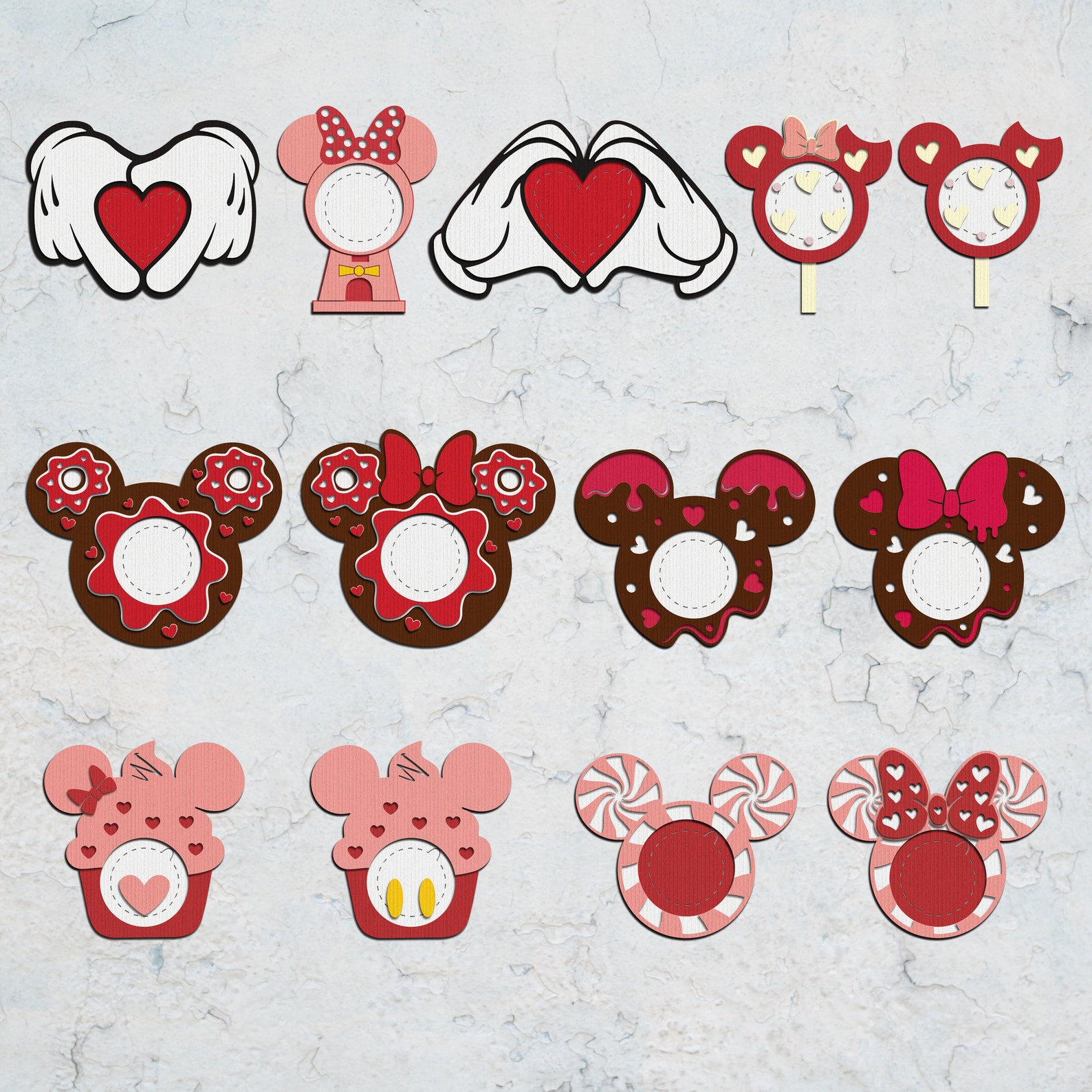 Valentine Mouse Head Sweet Candy Dome Svg, Valentine Food Candy ...
