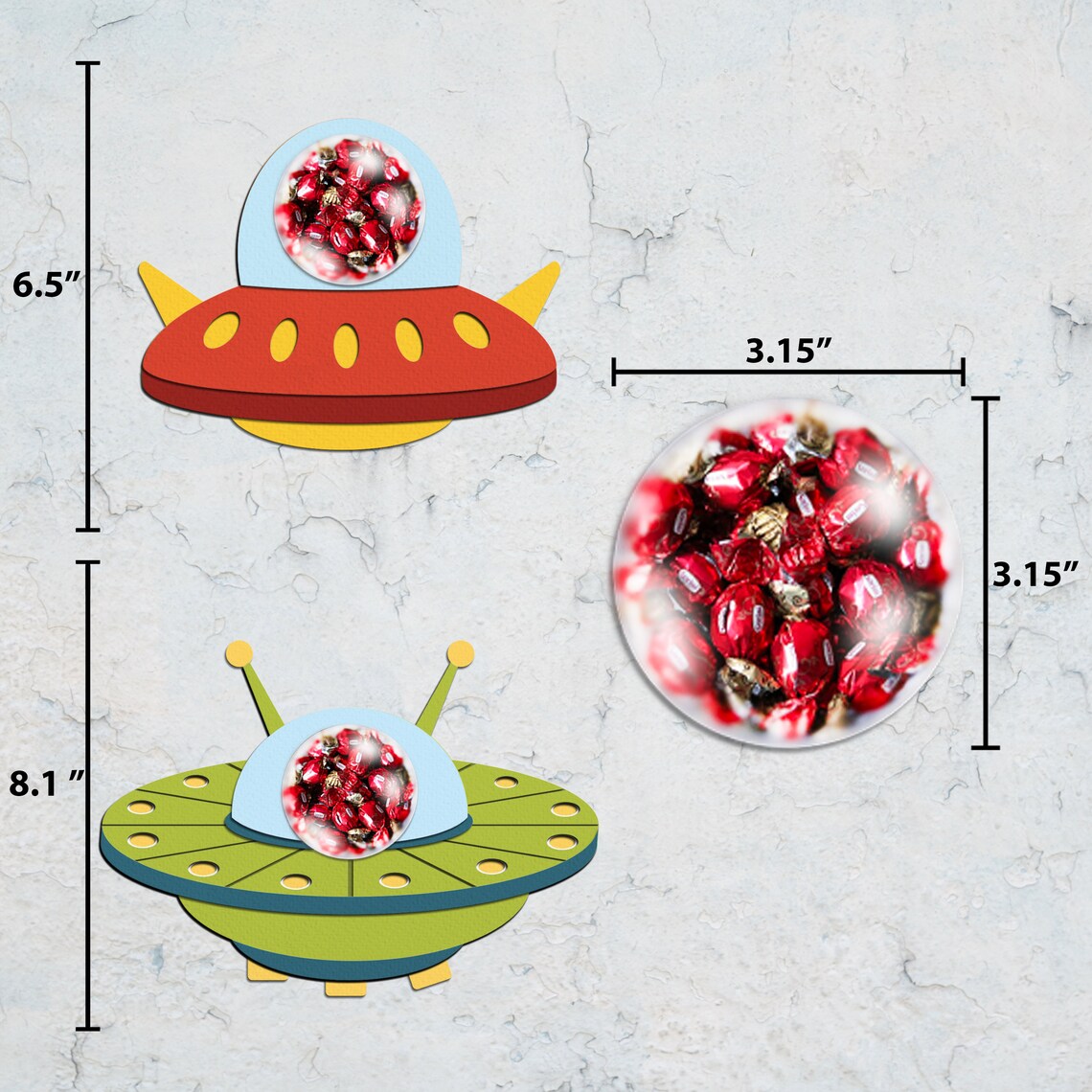 Space Candy Dome Svg, Space Chocolate Holder Svg ,UFO Candy Ornament ...