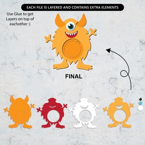 Cute Monster Candy Dome Svg, Monster Chocolate Holder Svg ,monster ...