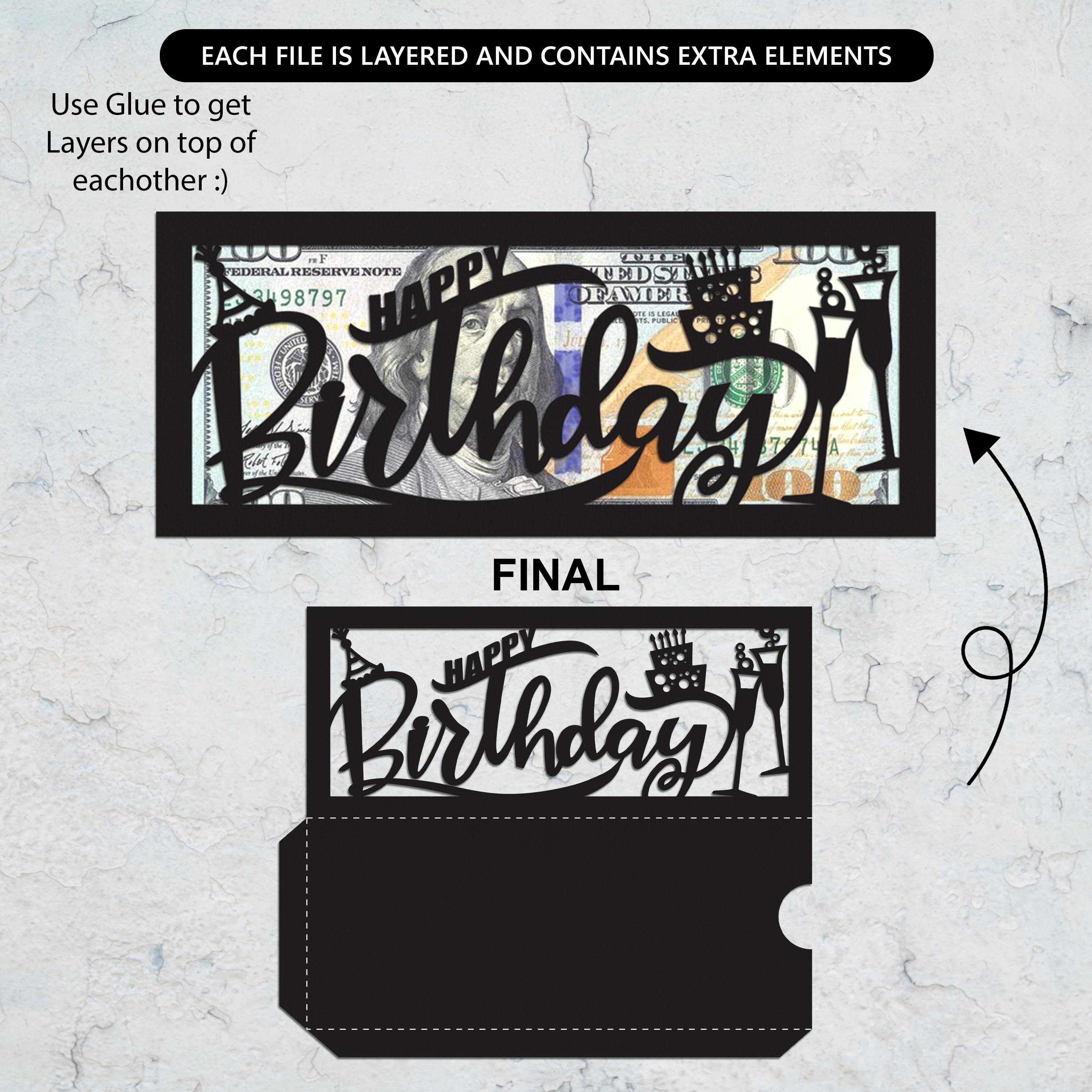 Money Envelope Happy Birthday Svg Cut File,birthday Card Svg,party ...