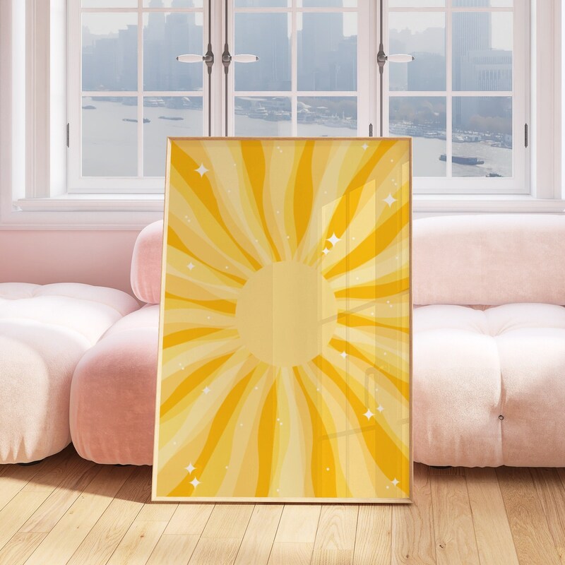Bright Yellow Art - Etsy