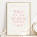Pink Motivational Poster Minimalist Positive Quote Art Print Saying ...
