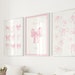 Pink Poster Set of 3, Bow Art Print, Coquette Room Decor Aesthetic ...