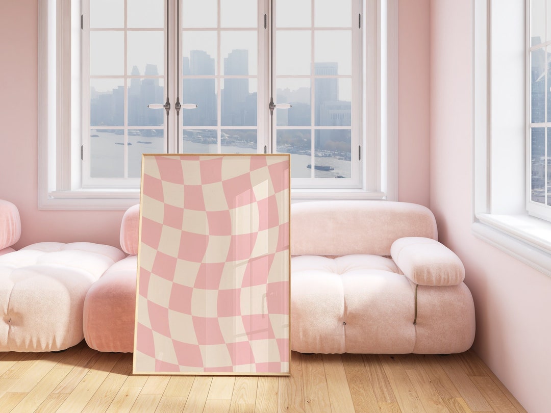 Pastel Pink Poster Aesthetic Room Decor, Baby Pink Girly Print, Pink ...