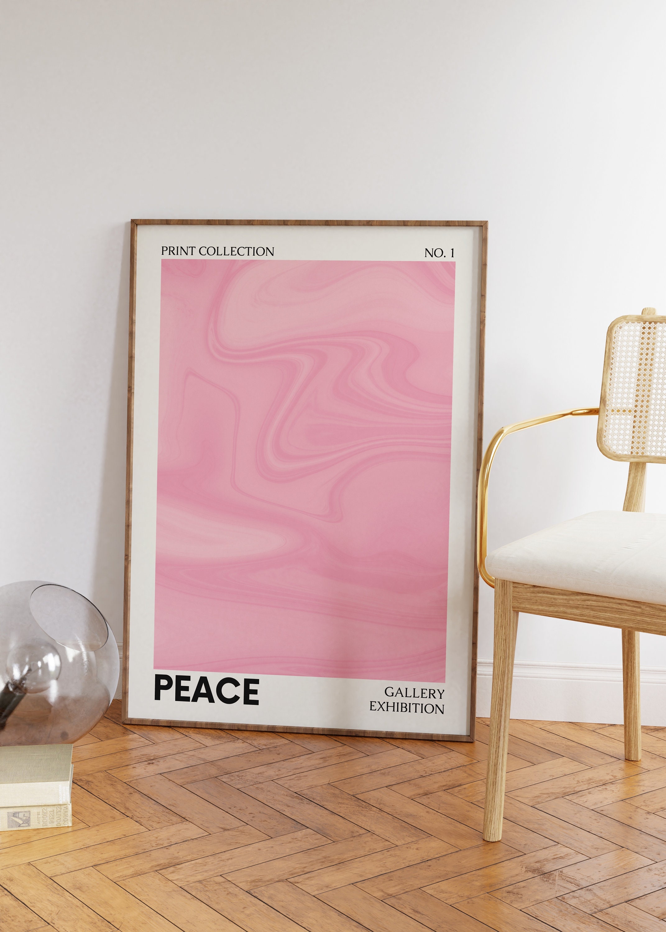 Pastel Pink Poster, Peace Pink Trendy Aesthetic Room Decor, Retro ...