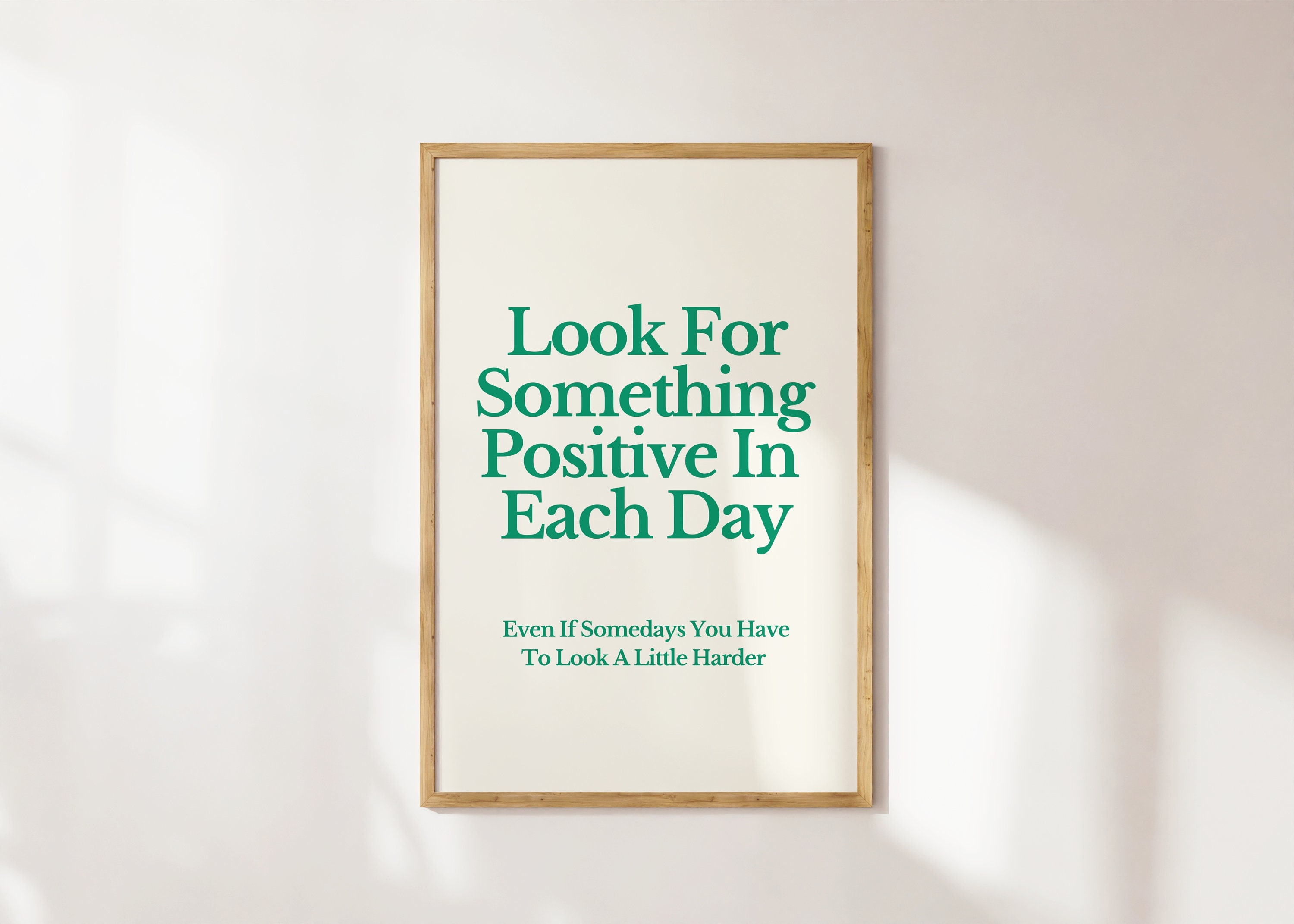 Green Wall Art Minimalist Positive Quote Poster Retro - Etsy