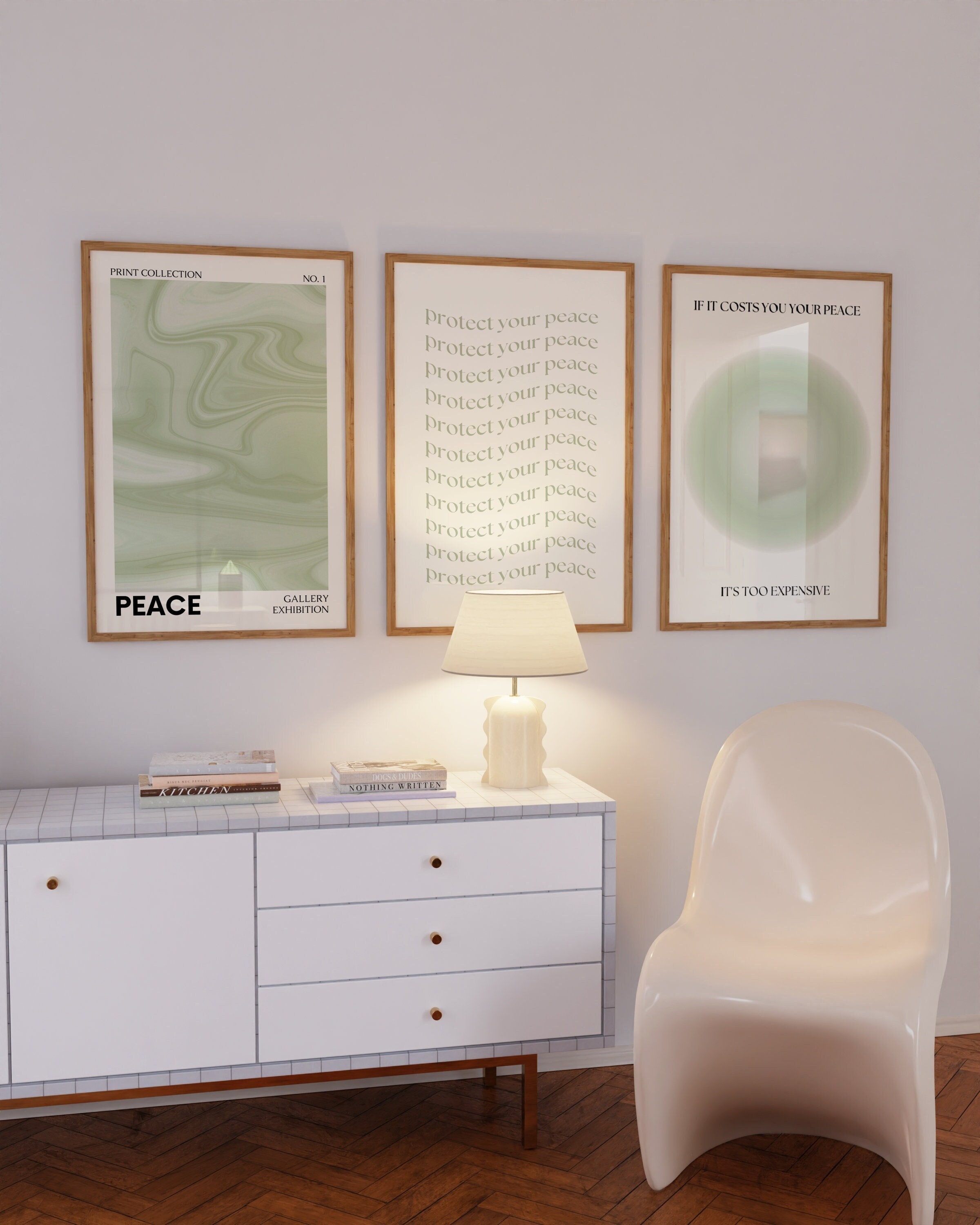 Green Poster Set of 3 Sage Green Wall Art Aesthetic Posters - Etsy ...