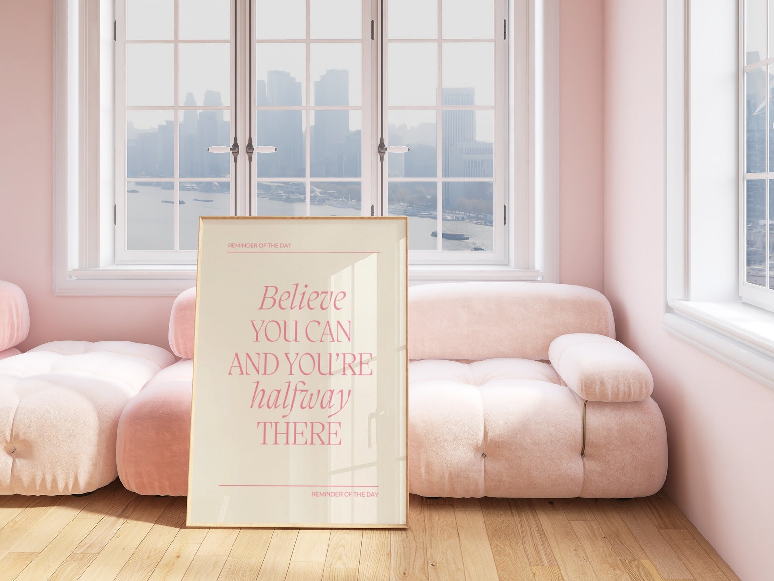 Pink Motivational Poster Minimalist Positive Quote Art Print Saying ...