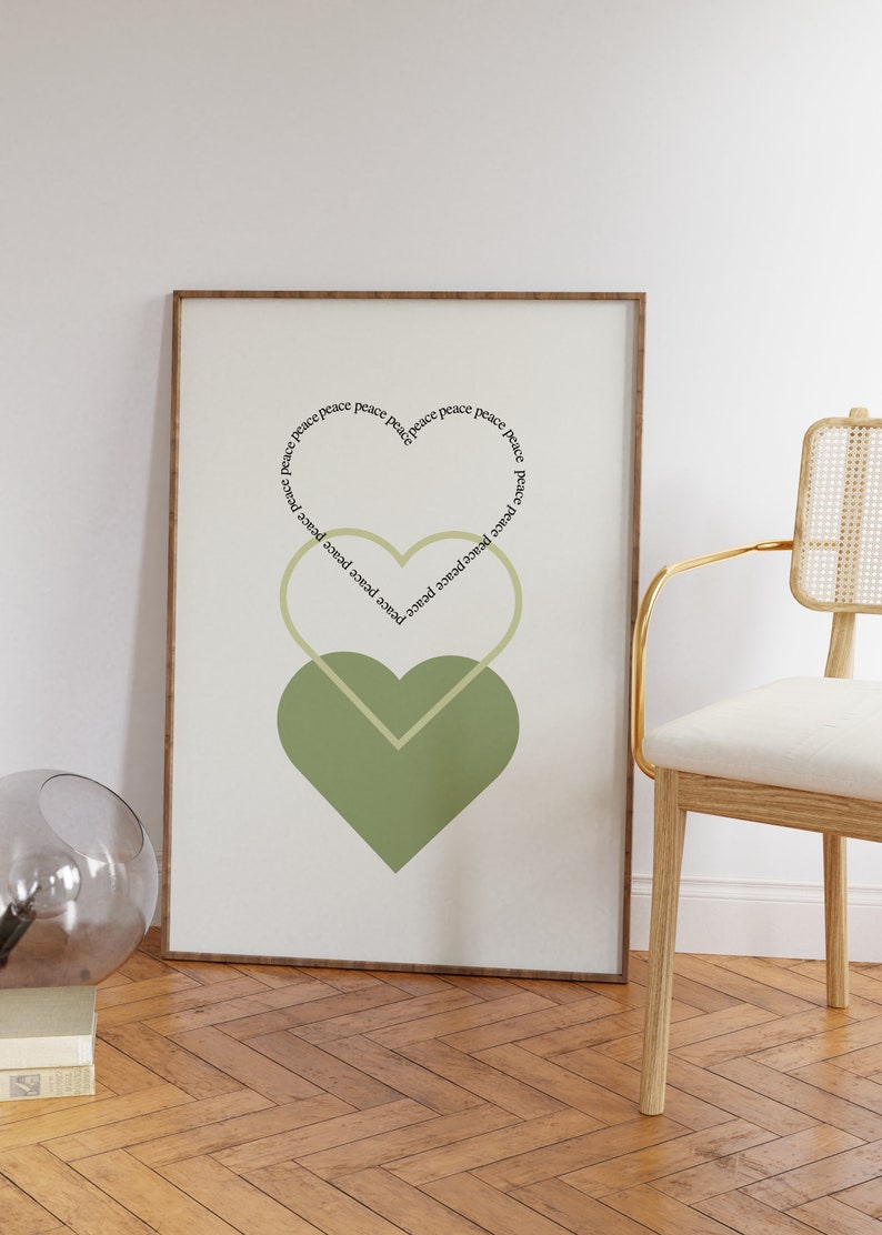 Sage Green Wall Art Minimalist, Aesthetic Posters, Cute Dorm Room Decor ...