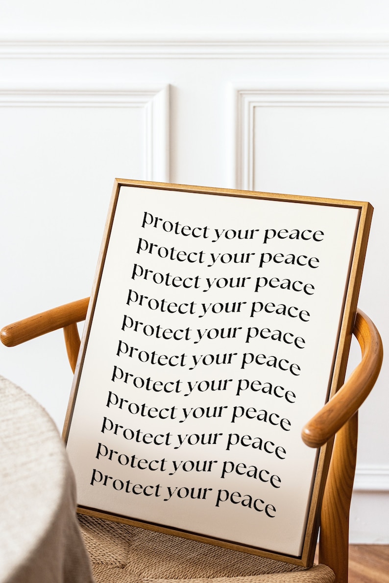 Protect Your Peace Print, Retro Typography Wall Art, Aesthetic Room ...