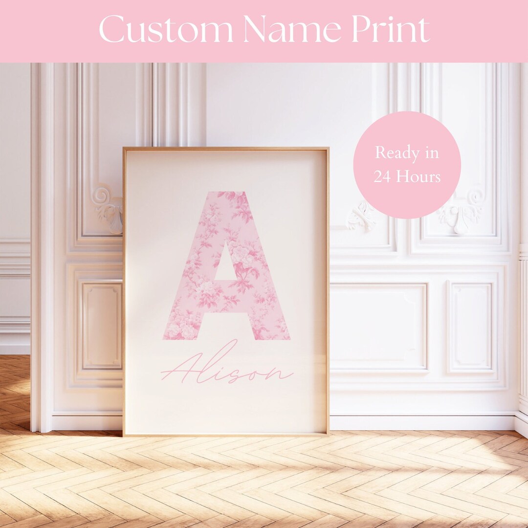 Custom Name Print Monogram Digital Print Personalized Letter Print ...