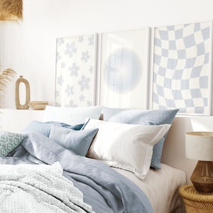 Light Blue Poster Set of 3, Minimalist Room Decor Aesthetic Sky Blue ...