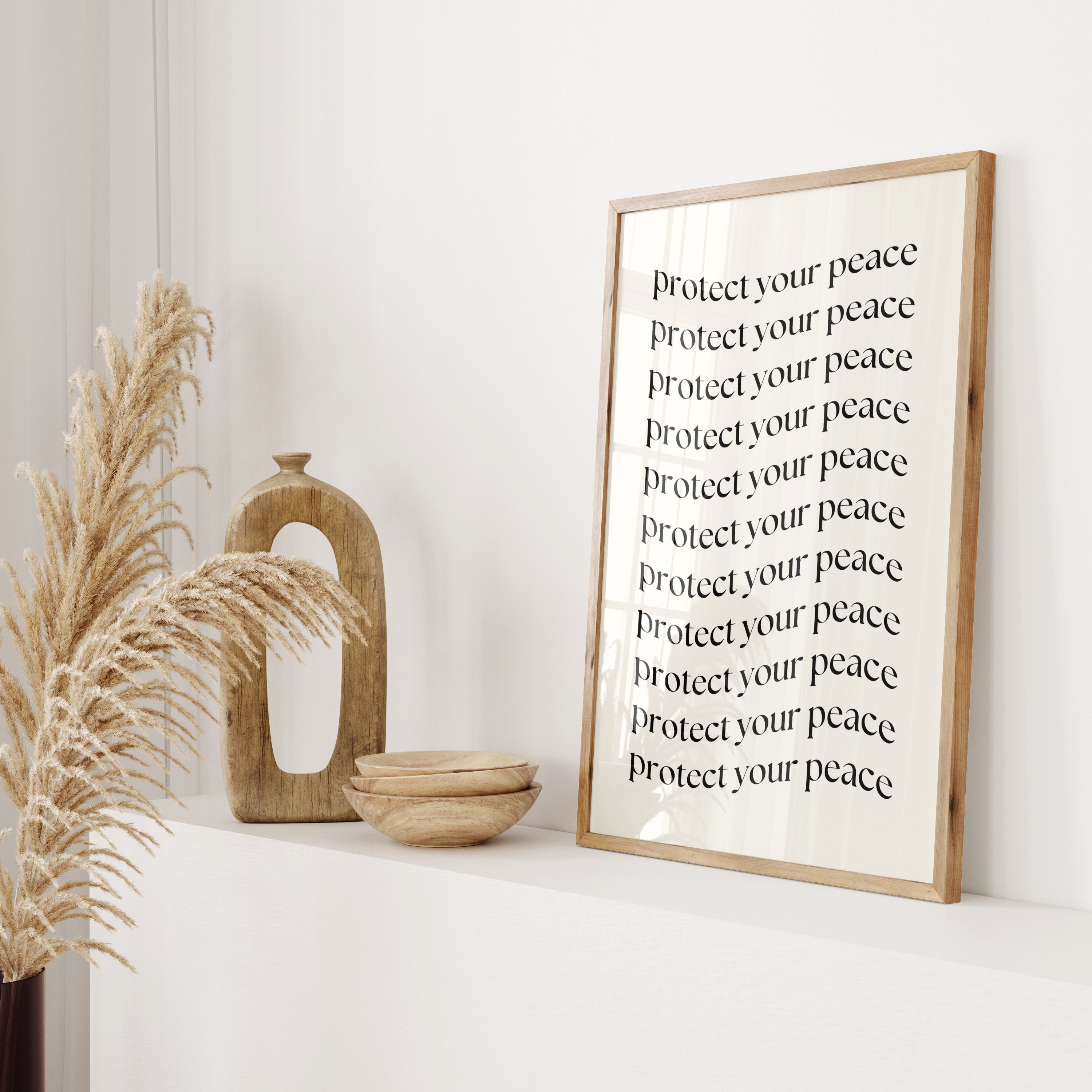 Protect Your Peace Print, Retro Typography Wall Art, Aesthetic Room ...
