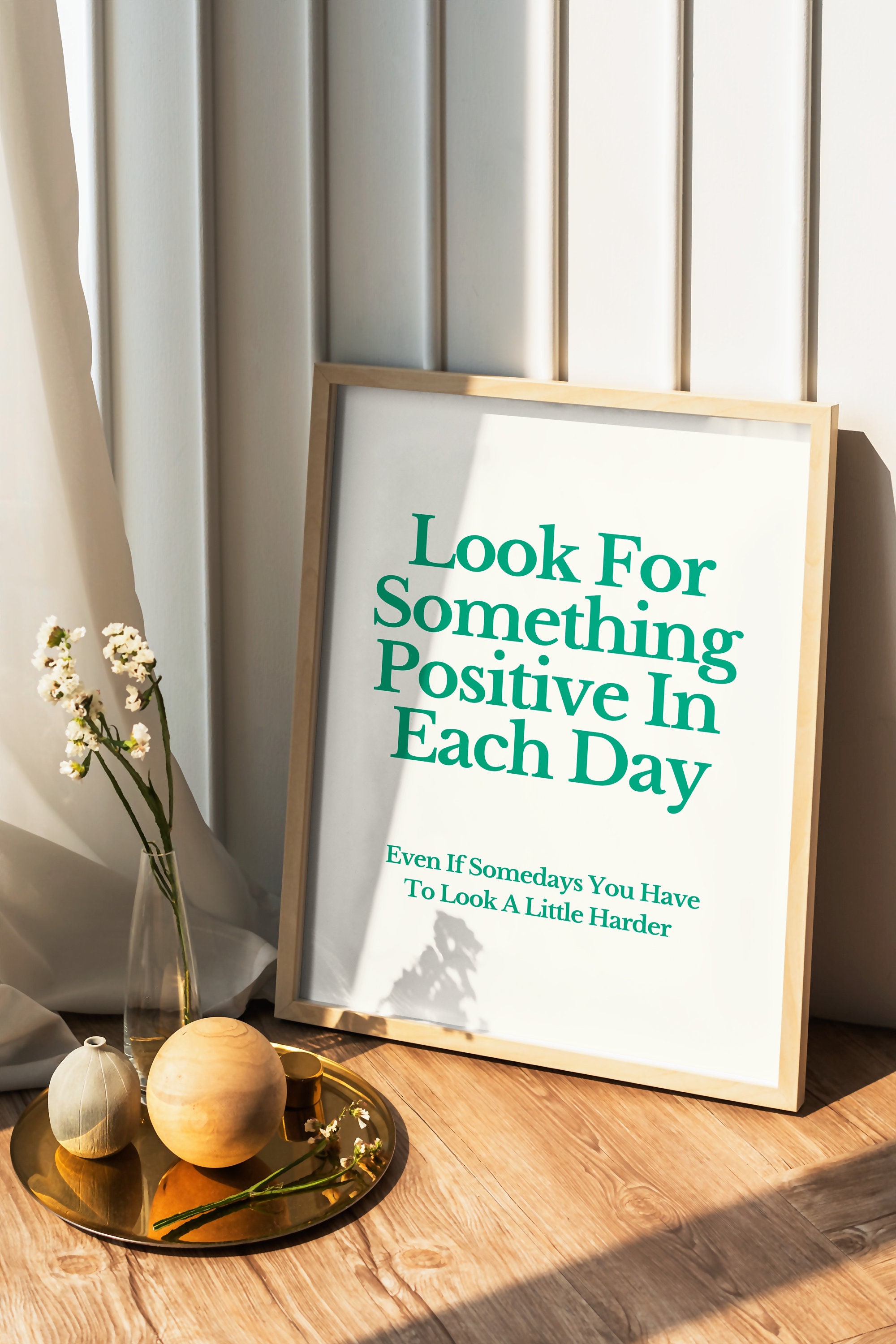 Green Wall Art Minimalist Positive Quote Poster Retro - Etsy