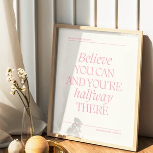 Pink Motivational Poster Minimalist Positive Quote Art Print Saying ...