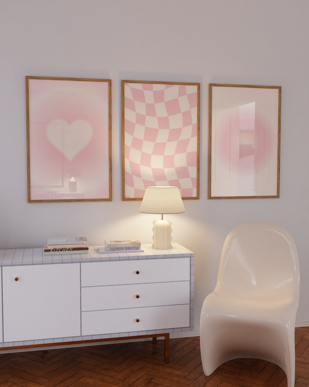 Pastel Pink Set of 3 Posters Pink Aesthetic Posters Set of 3 - Etsy