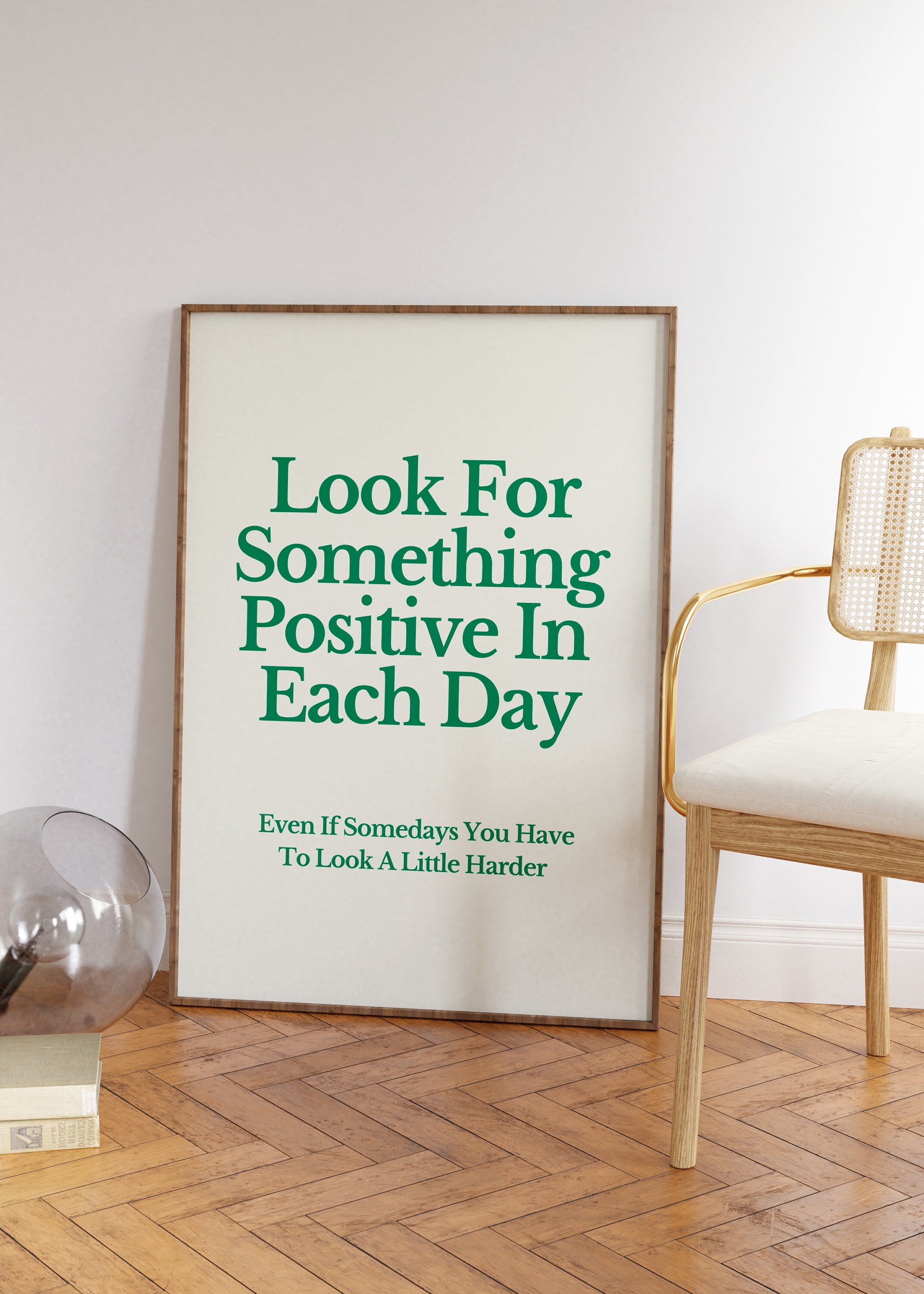 Green Wall Art Minimalist Positive Quote Poster Retro - Etsy
