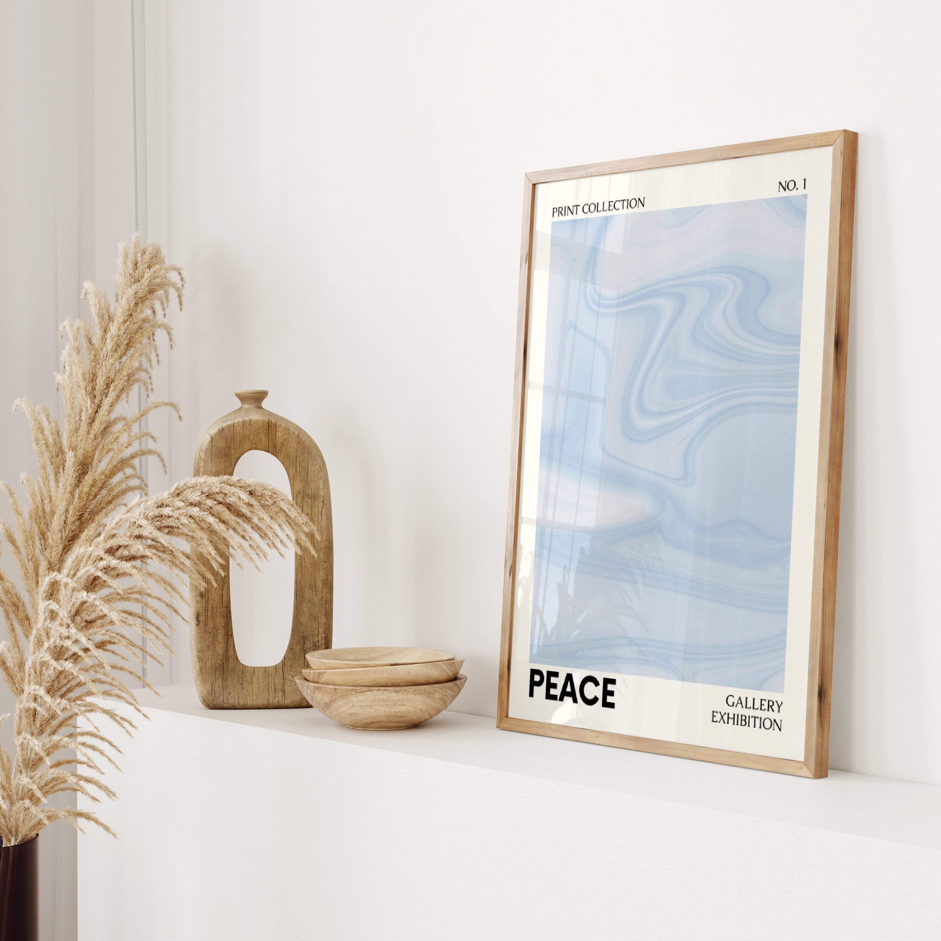 Light Blue Poster, Peace Poster, Digital Print, Room Decor Aesthetic ...