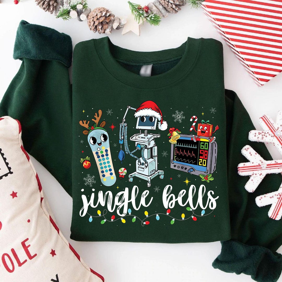 Jingle Bells Medical Robot Sweatshirt, Christmas Hospital Equipment ...