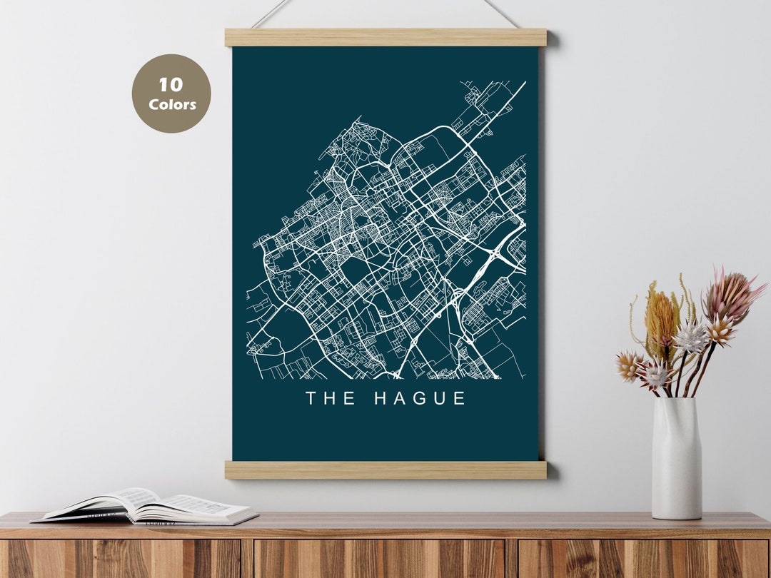 The Hague City Map Poster, Netherlands, Europe Map Print, Canvas Wall ...