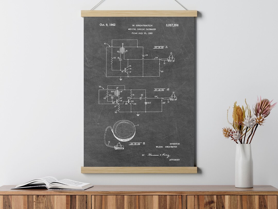 Medical Cardiac Pacemaker Patent Poster Print, Medical Medicine ...