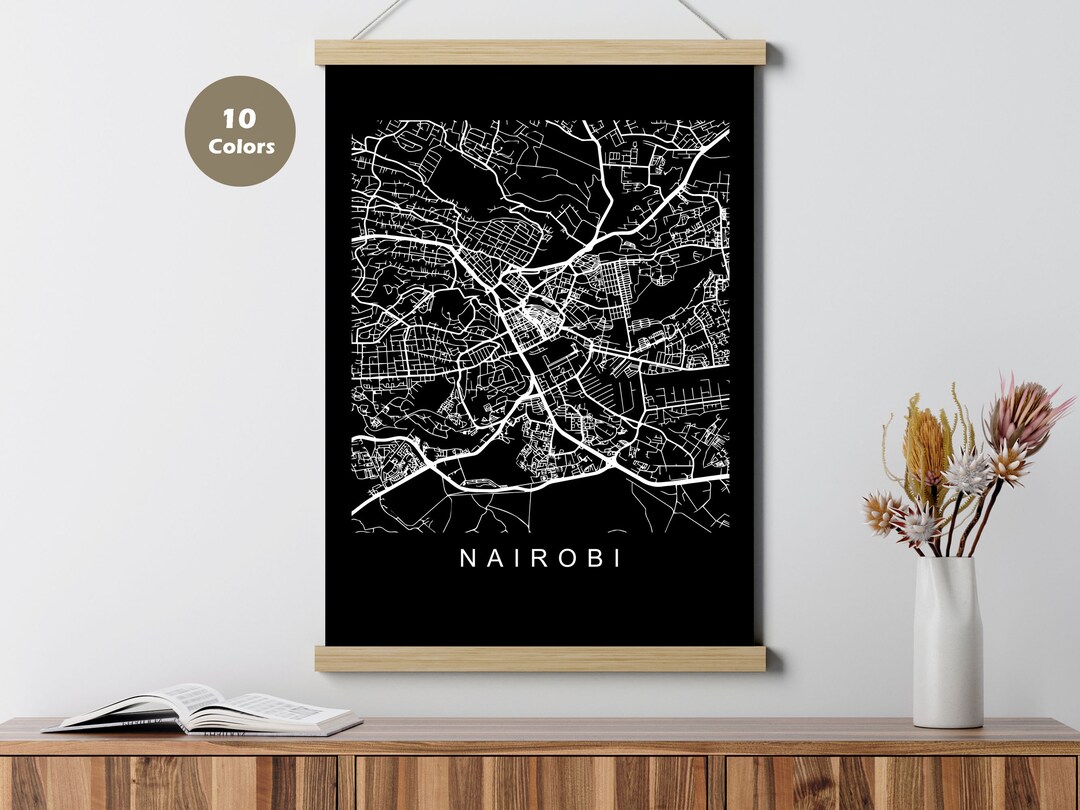 Nairobi City Map Poster, Kenya, Map Print, Printable Wall Art, Unique ...