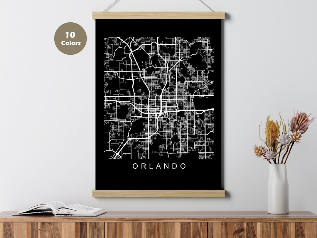 Orlando City Map Poster, Florida, United States of America Print ...