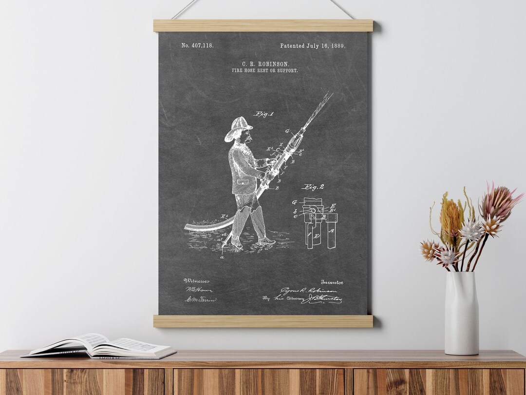 Fire Hose Patent Poster, Blueprint Wall Art, Gift - Etsy