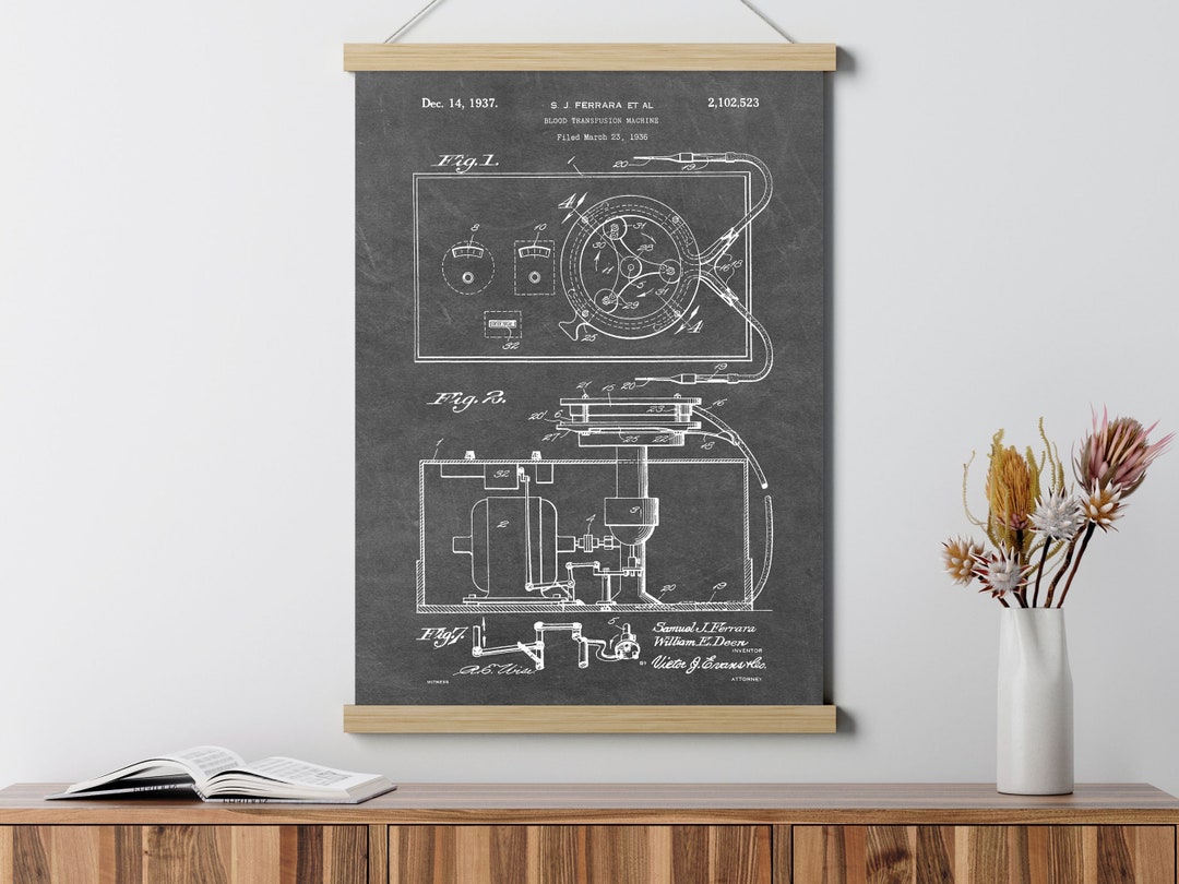 Blood Transfusion Apparatus Patent Poster Print, Medical Medicine ...