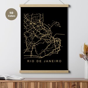 Rio De Janeiro City Map Poster, Brazil, Map Print, Canvas Wall Art ...