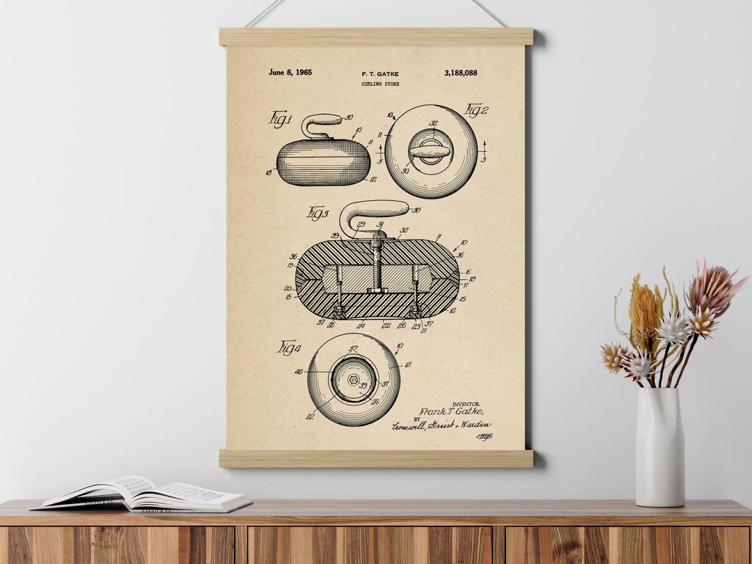 Curling Patent Poster, Mens Sport Prints, Framed Prints, Blueprint Wall ...