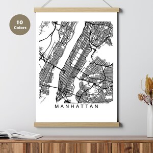 Manhattan City Map Poster, New York, United States of America Print ...