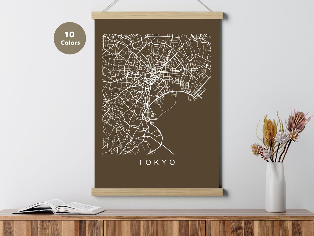 Tokyo City Map Poster, Japan, Map Print, Canvas Wall Art, Unique Road ...