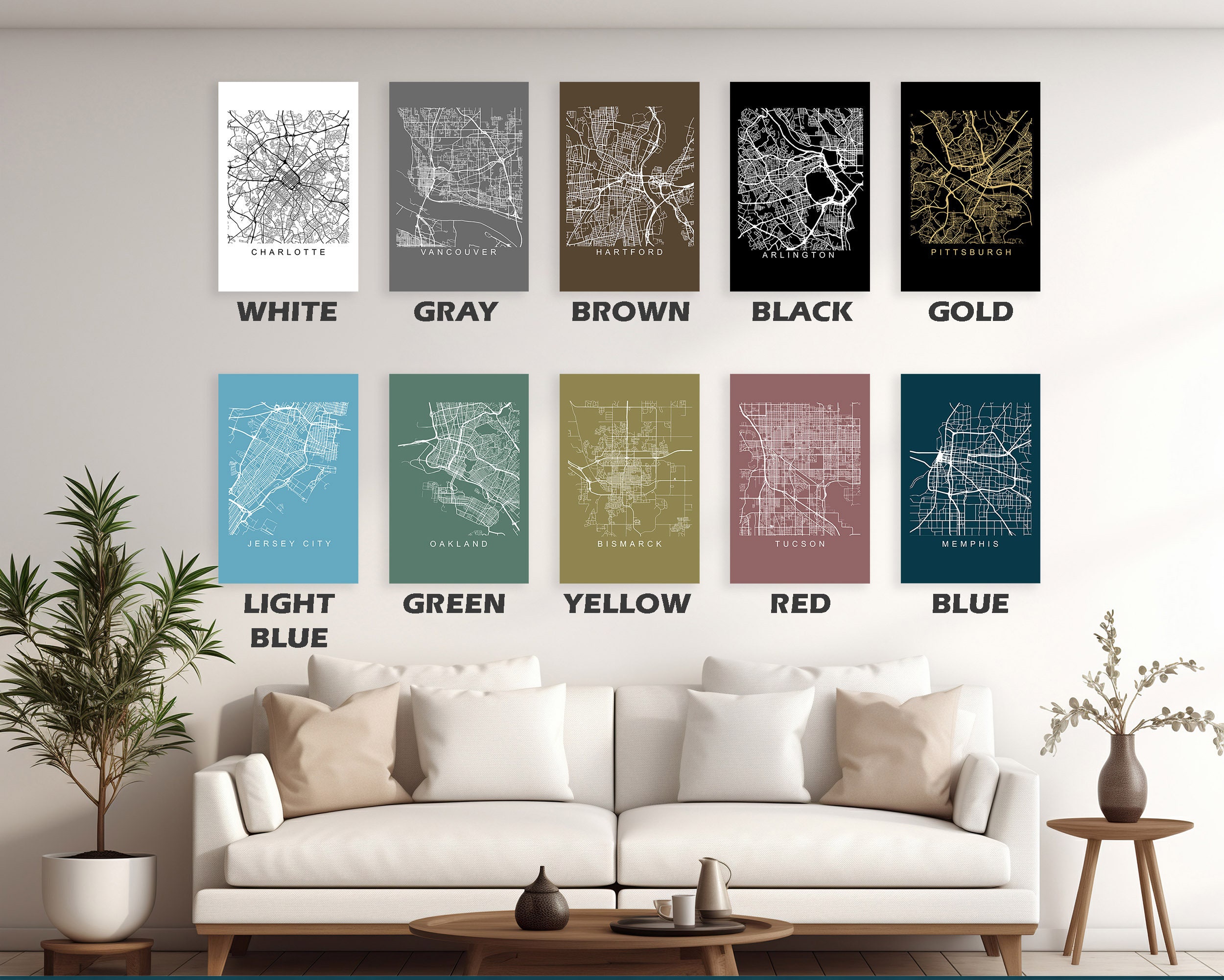 Amman City Map Poster, Jordan Map Print, Canvas Wall Art, Unique Road ...