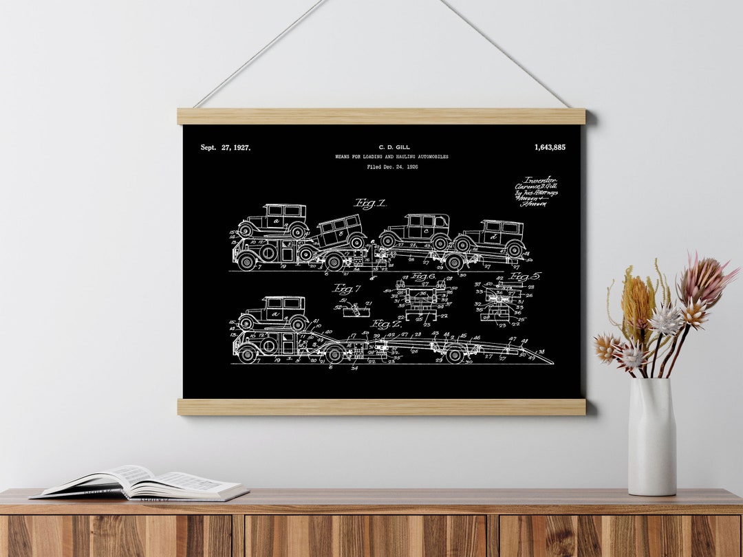 Tow Truck Automobile Patent Poster, Car Automotive Mechanical Engineer ...