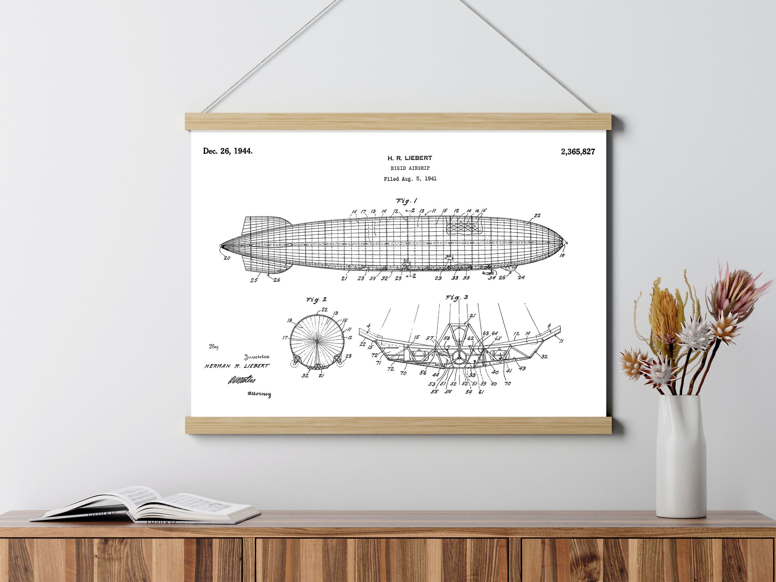 Zeppelin Airship Patent Poster, Aviation Engineer Gifts, Pilot Gift ...
