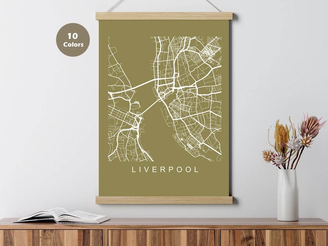 Liverpool City Map Poster, England, United Kingdom, Europe Map Print ...