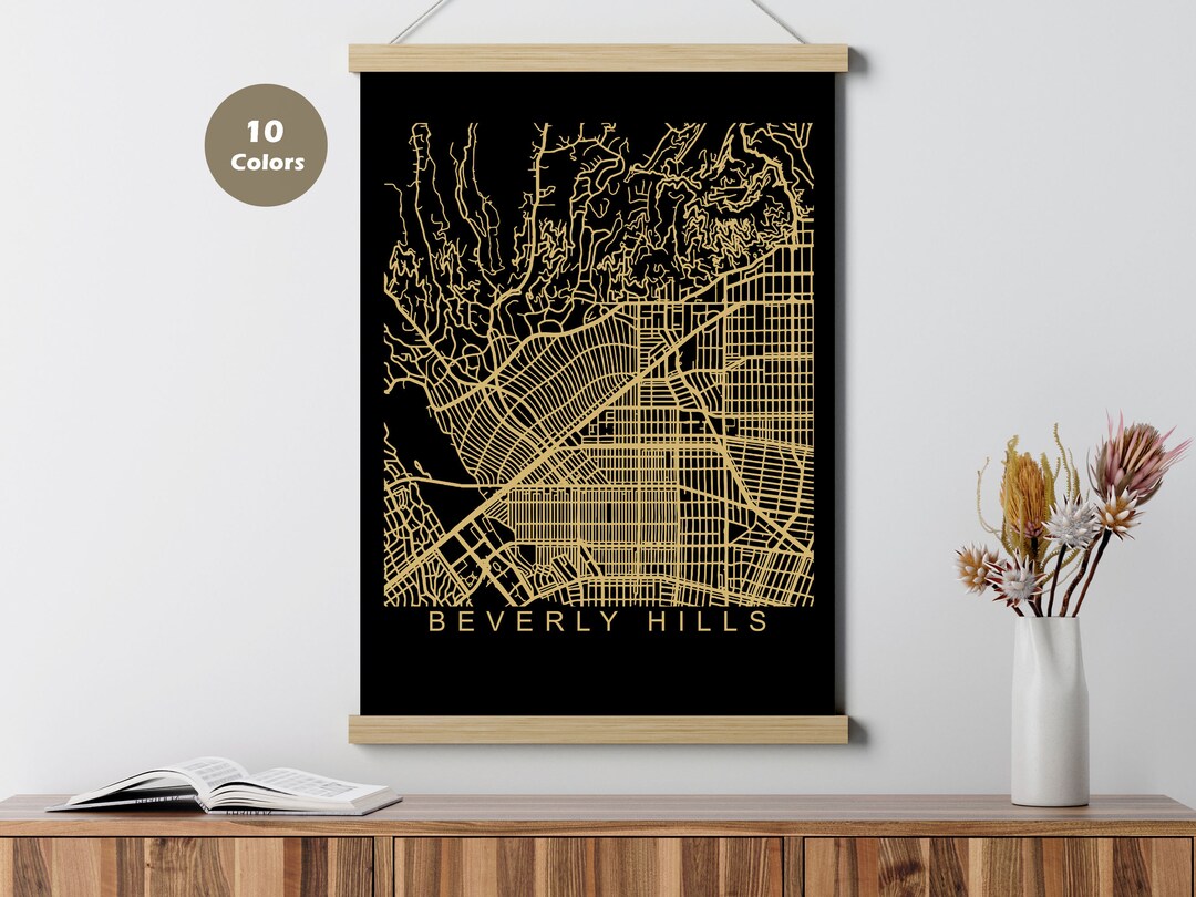 Beverly Hills City Map Poster, Los Angeles, California, United States ...