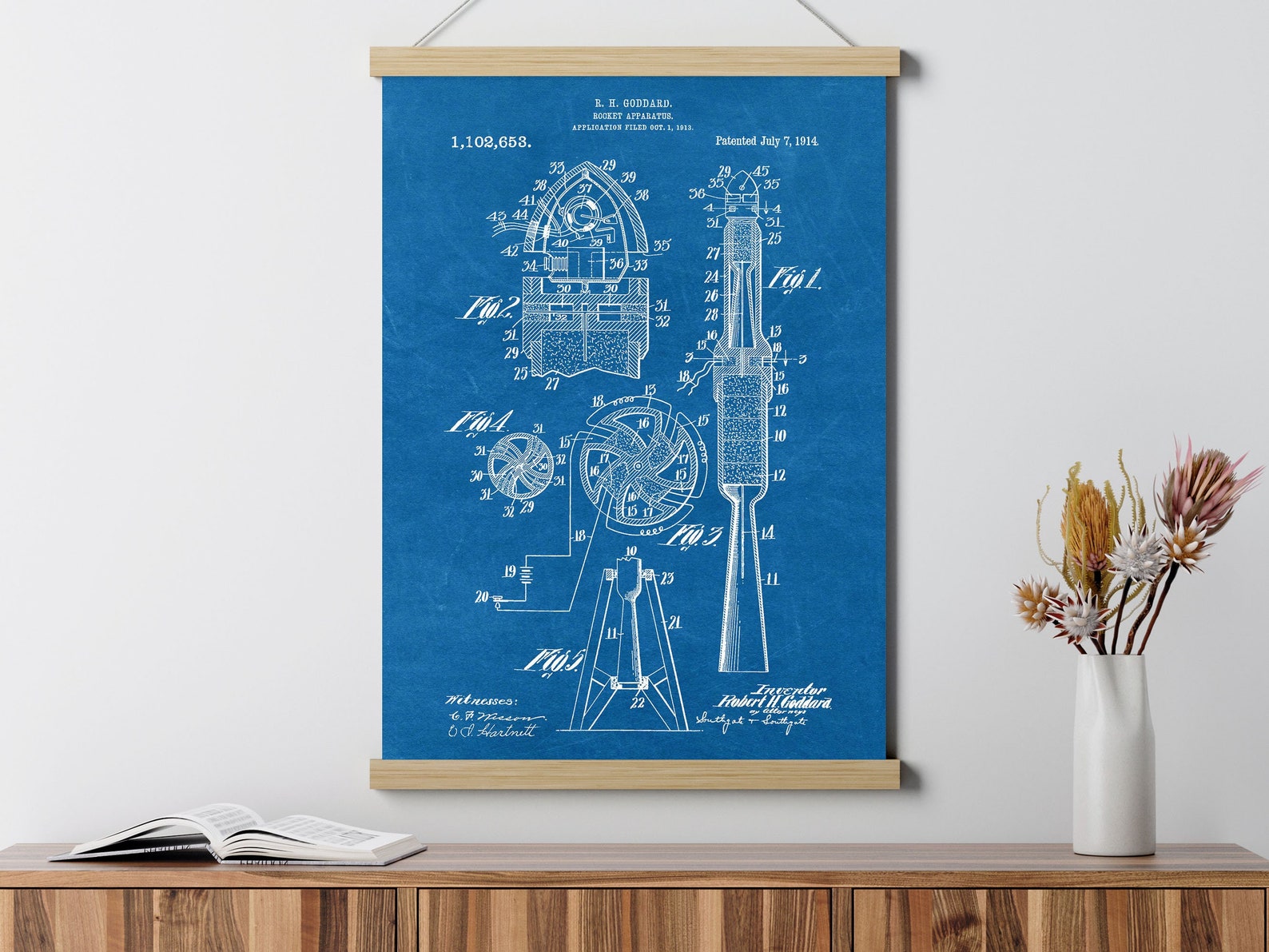 Rocket Patent Poster, Rocket Blueprint, Astronaut Prints, Space ...