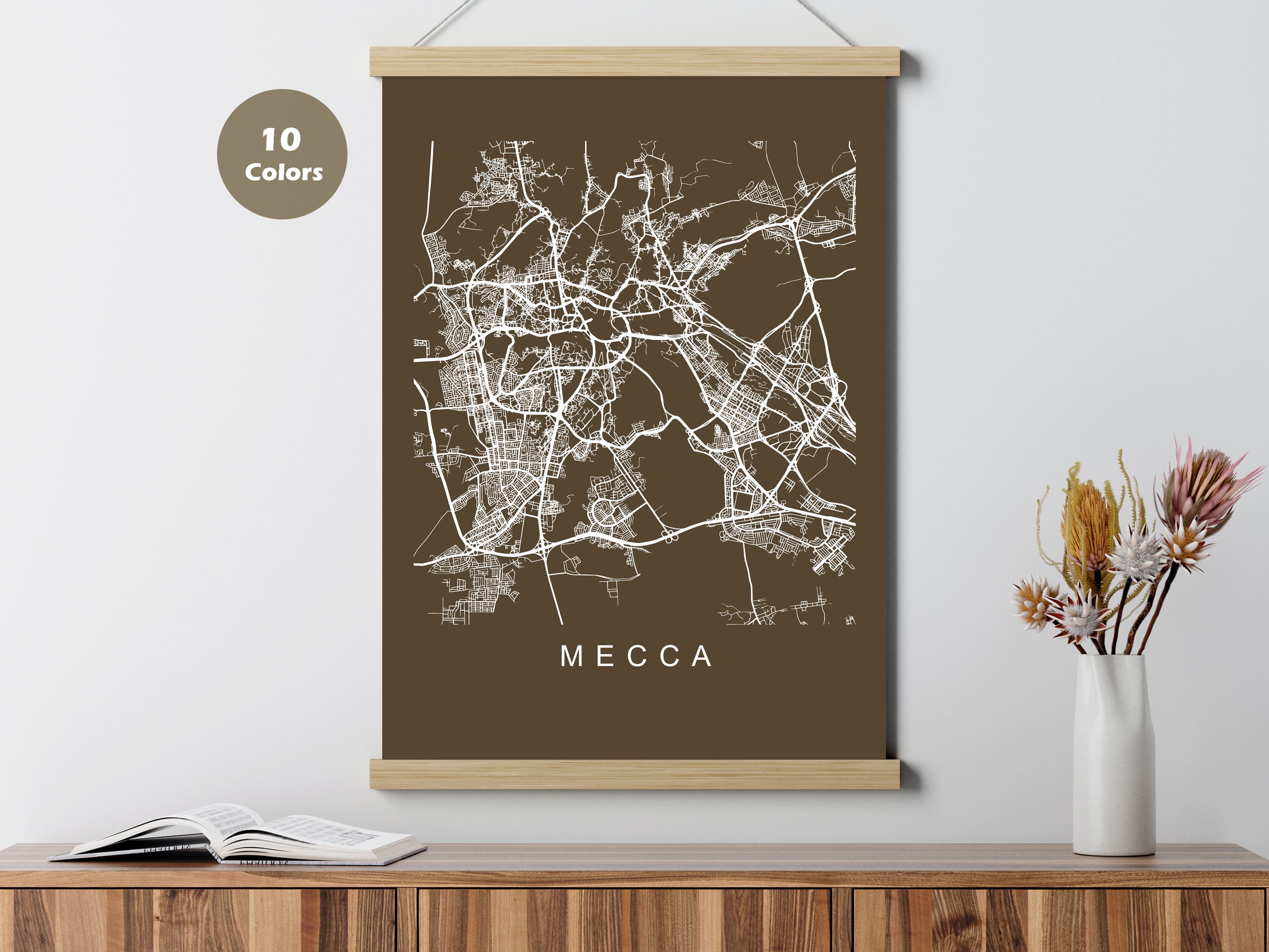 Mecca City Map Poster, Saudi Arabia, Map Print, Printable Wall Art ...