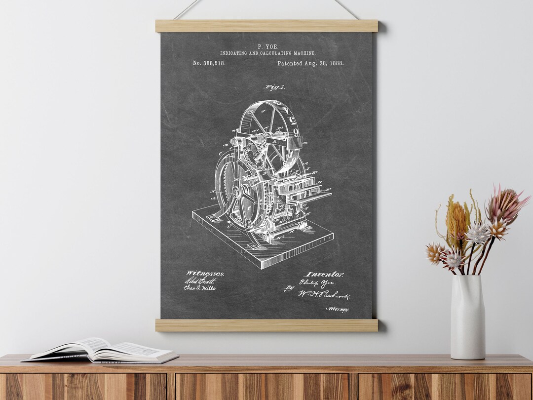 Calculating Machine Patent Poster, Mathematics Math Computer Science ...