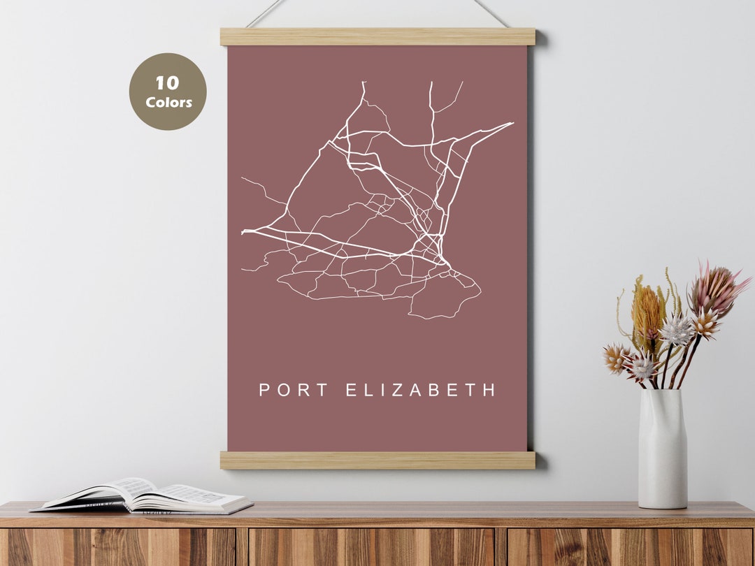 Port Elizabeth City Map Poster, South Africa, Map Print, Printable Wall ...
