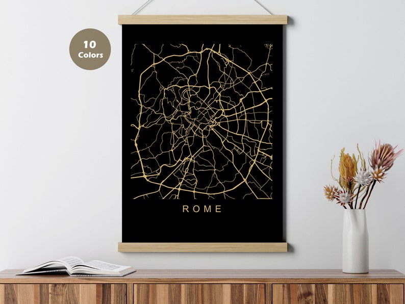 Rome City Map Poster, Italy, Europe Map Print, Printable Wall Art ...