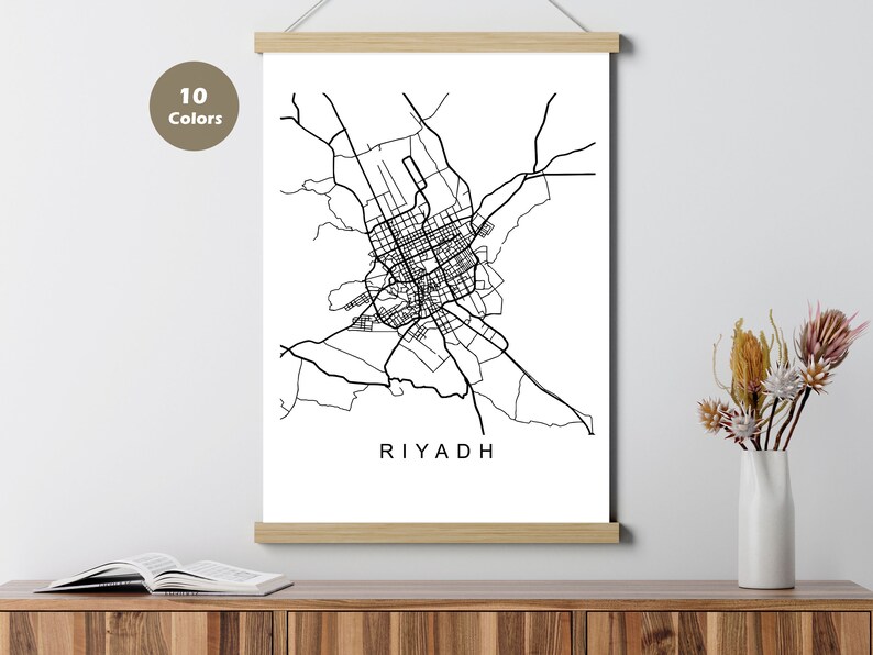 Riyadh City Map Poster, Saudi Arabia, Map Print, Printable Wall Art ...